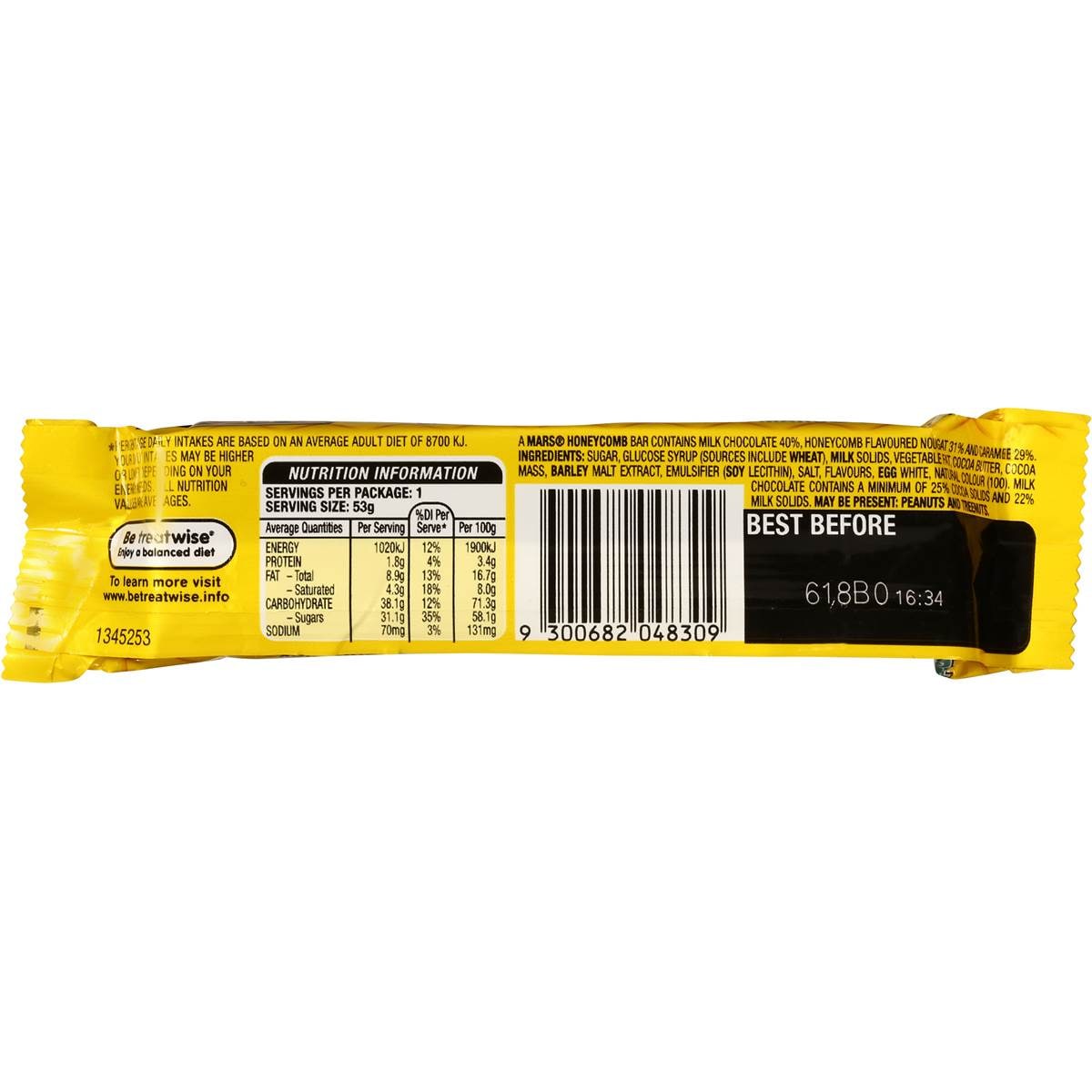 Mars Honeycomb 53g Bar | Woolworths
