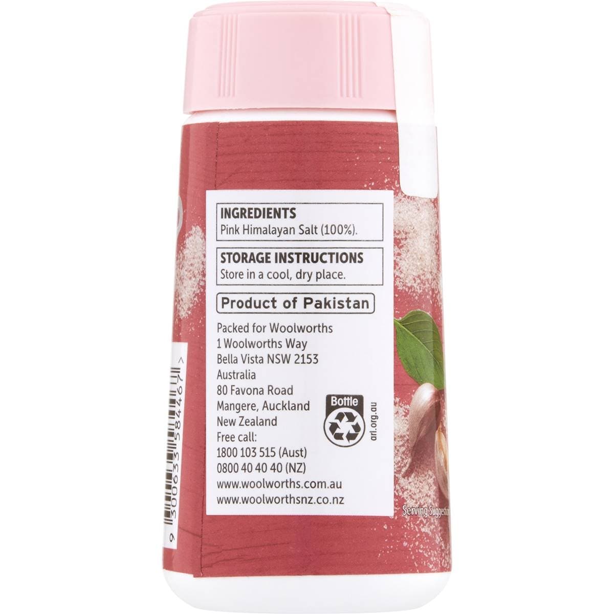Woolworths Himalayan Pink Salt Fine Cut Shaker 125g | Woolworths