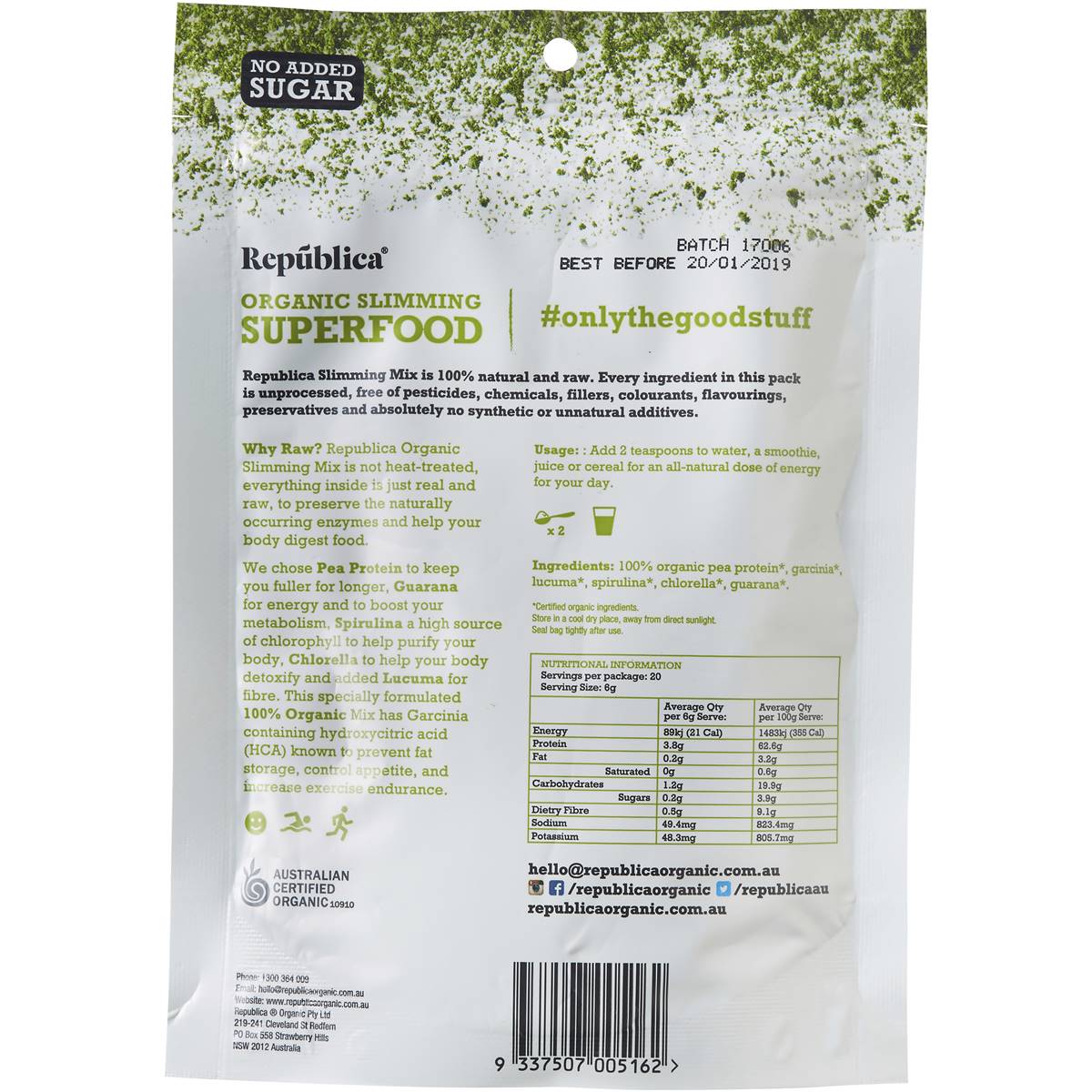 Republica Organic Slimming Mix Superfood 125g | Woolworths