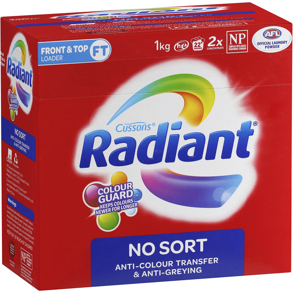 Radiant No Sort Laundry Powder Front & Top Loader 1kg | Woolworths