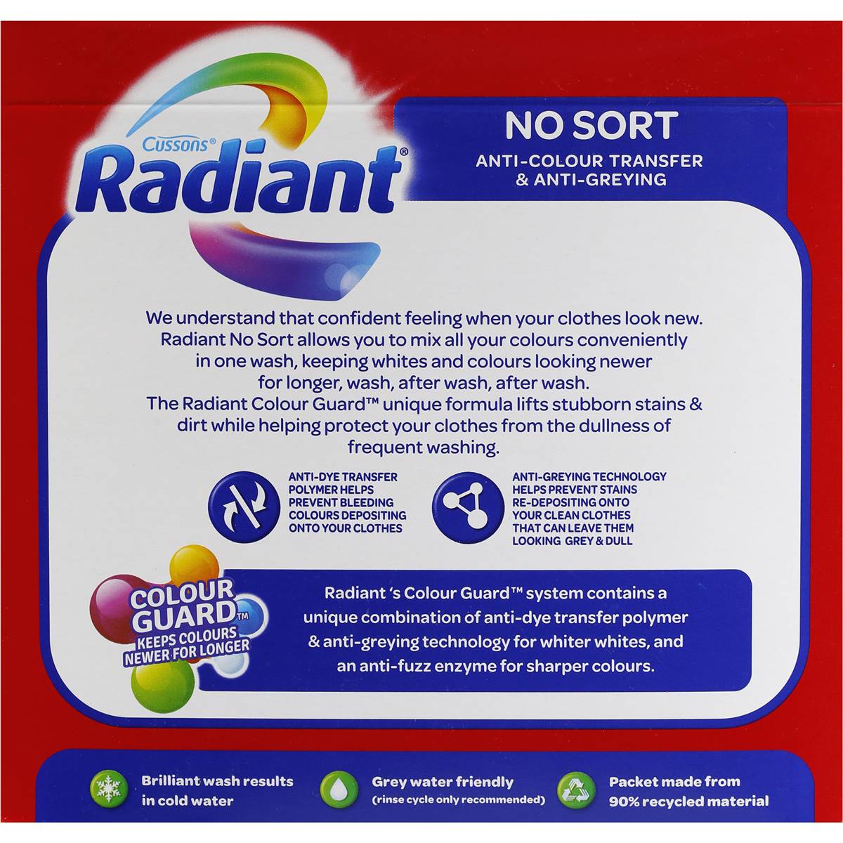 Radiant No Sort Laundry Powder Front & Top Loader 1kg | Woolworths