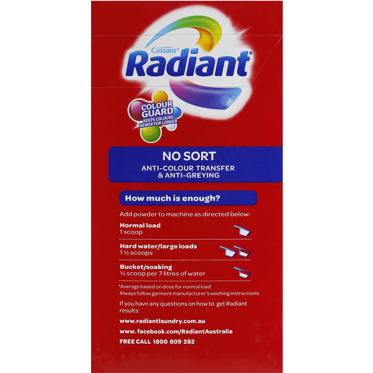 Radiant No Sort Laundry Powder Front & Top Loader 1kg | Woolworths