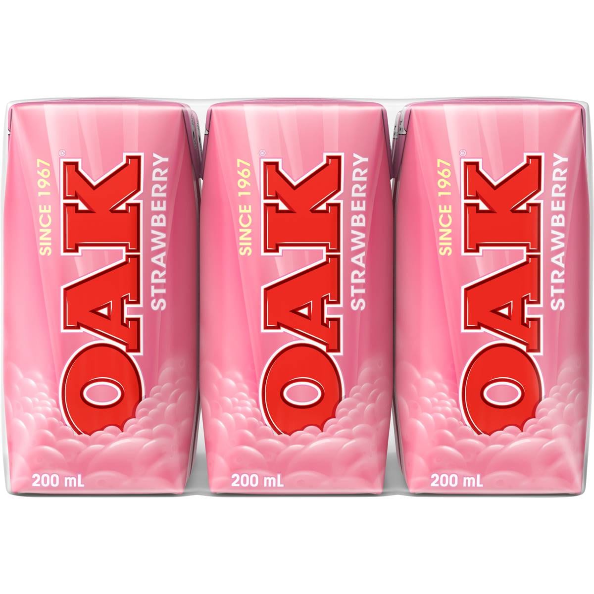 Oak Strawberry Milk 200ml X 6 Pack | Woolworths