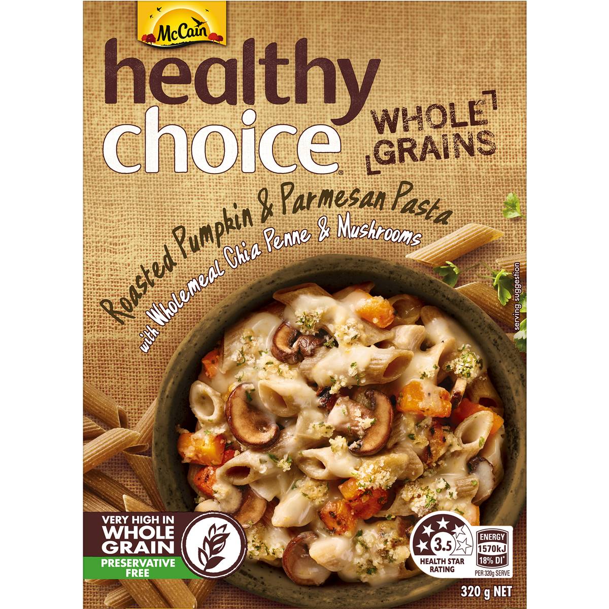 Mccain Healthy Choice Wholegrain Frozen Meal Pumpkin Pasta Bake 340g ...