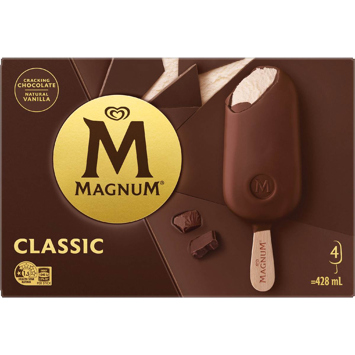 Magnum Ice Cream Classic 4pk 428ml | Woolworths