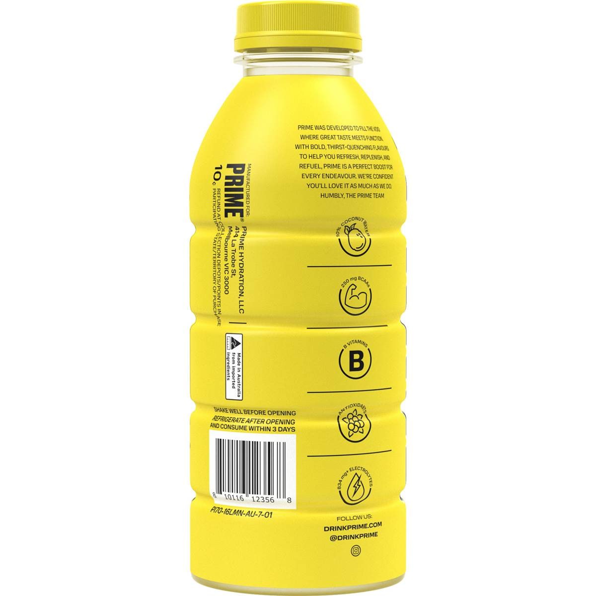 Prime Hydration Lemonade 500ml | Woolworths