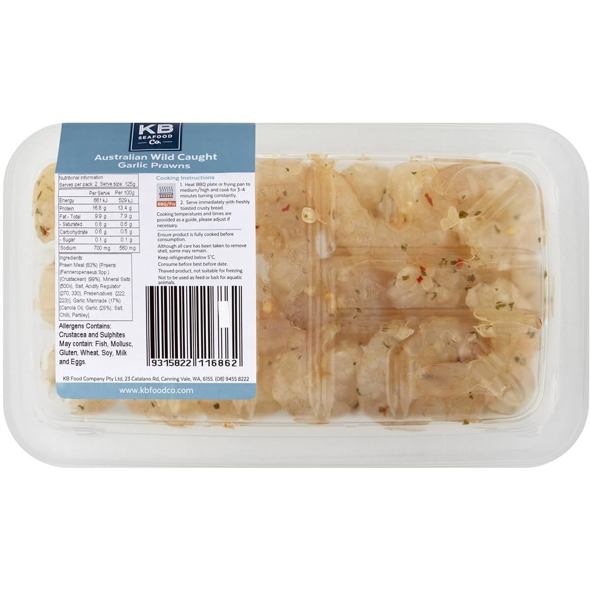 Kailis Bros Australian Garlic Prawn Meat 250g | Woolworths