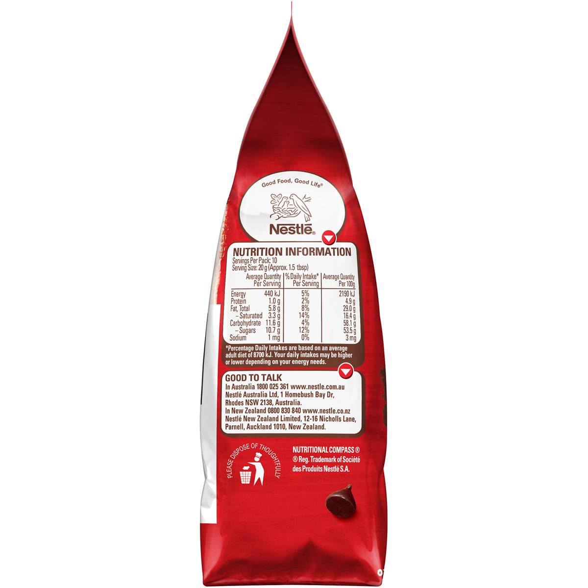 Nestle Bakers' Choice Dark Choc Bits 200g | Woolworths