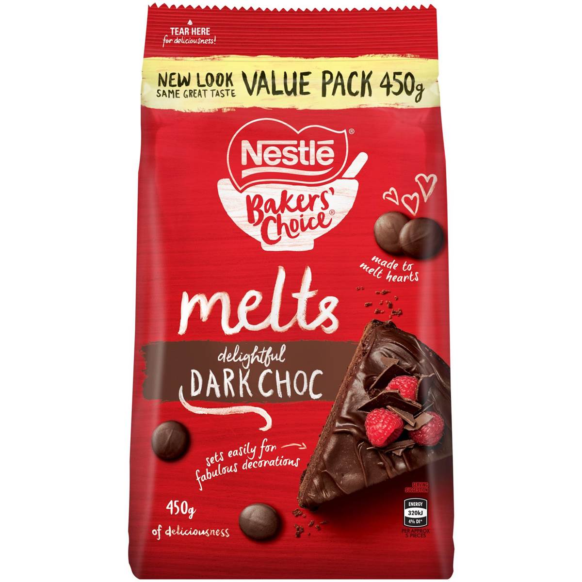 Nestle Bakers' Choice Dark Choc Melts Value Pack 450g | Woolworths