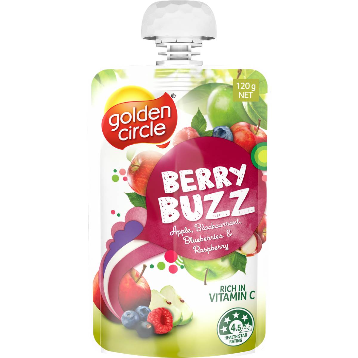 Calories in Golden Circle Berry Buzz Apple, Blackcurrant Blueberry ...