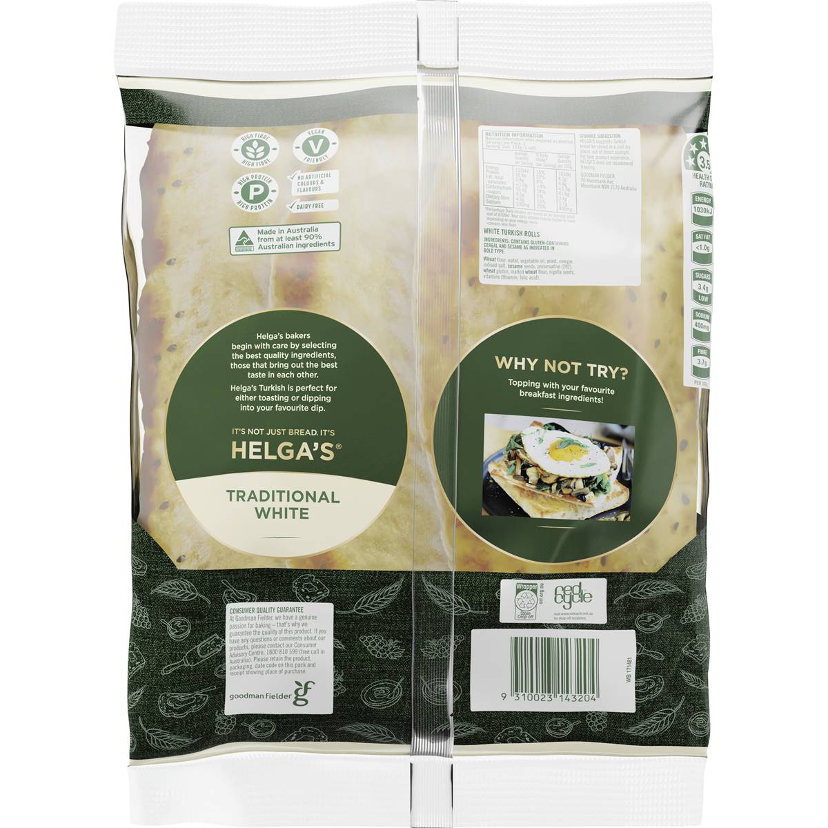 Helga's Turkish Roll White 400g | Woolworths