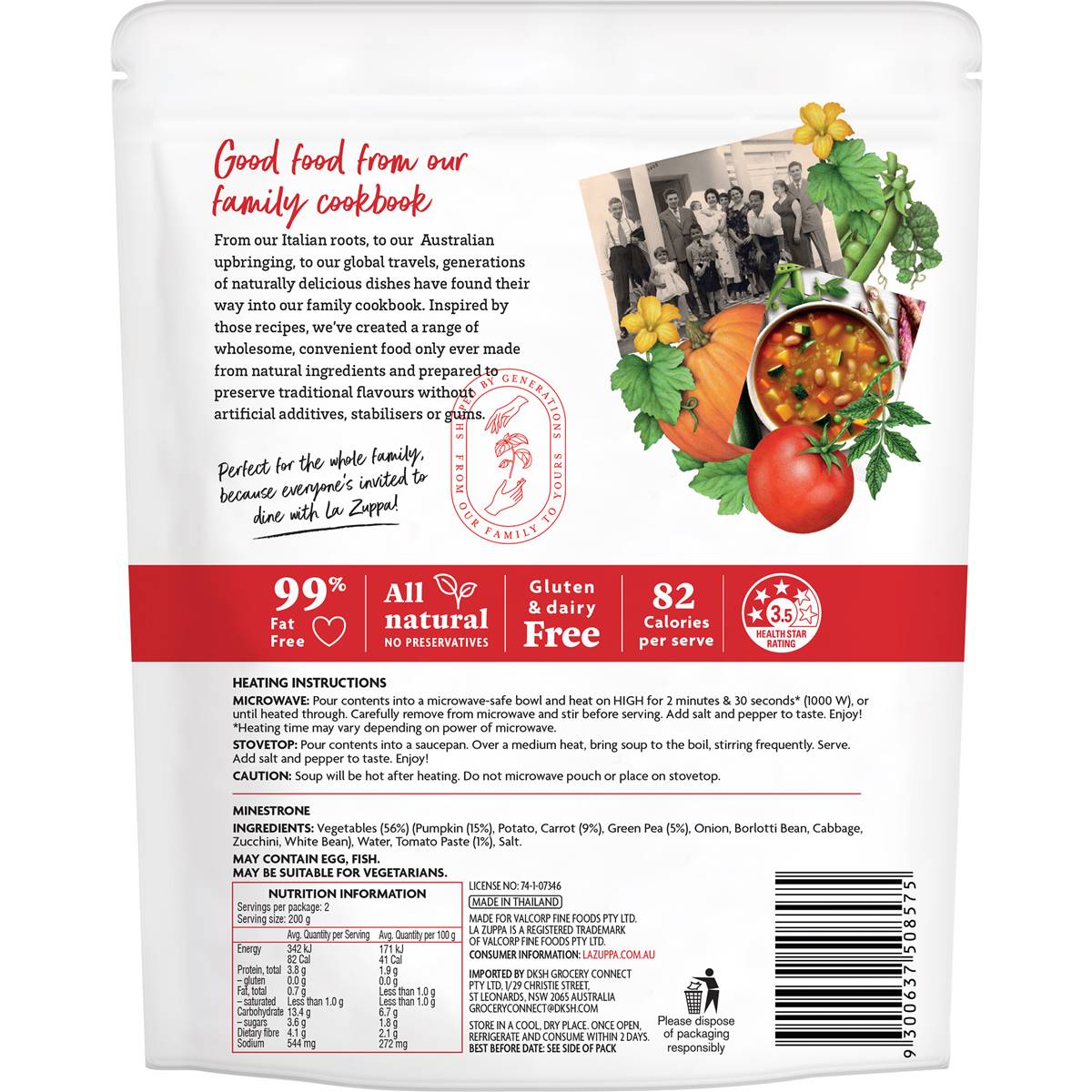 La Zuppa Soup Pouch Minestrone 400g | Woolworths