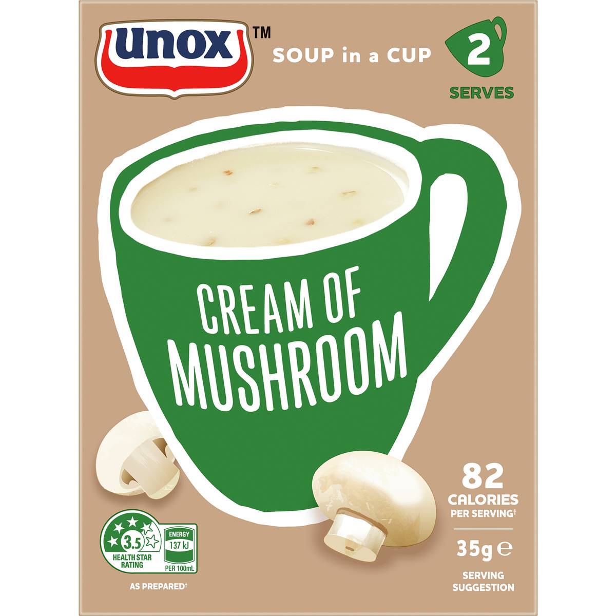 Unox Cream Of Mushroom Soup In A Cup 2 Pack | Woolworths