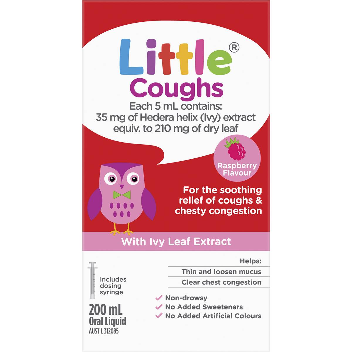 Little Coughs Cough Syrup Raspberry Flavoured 200ml | Woolworths