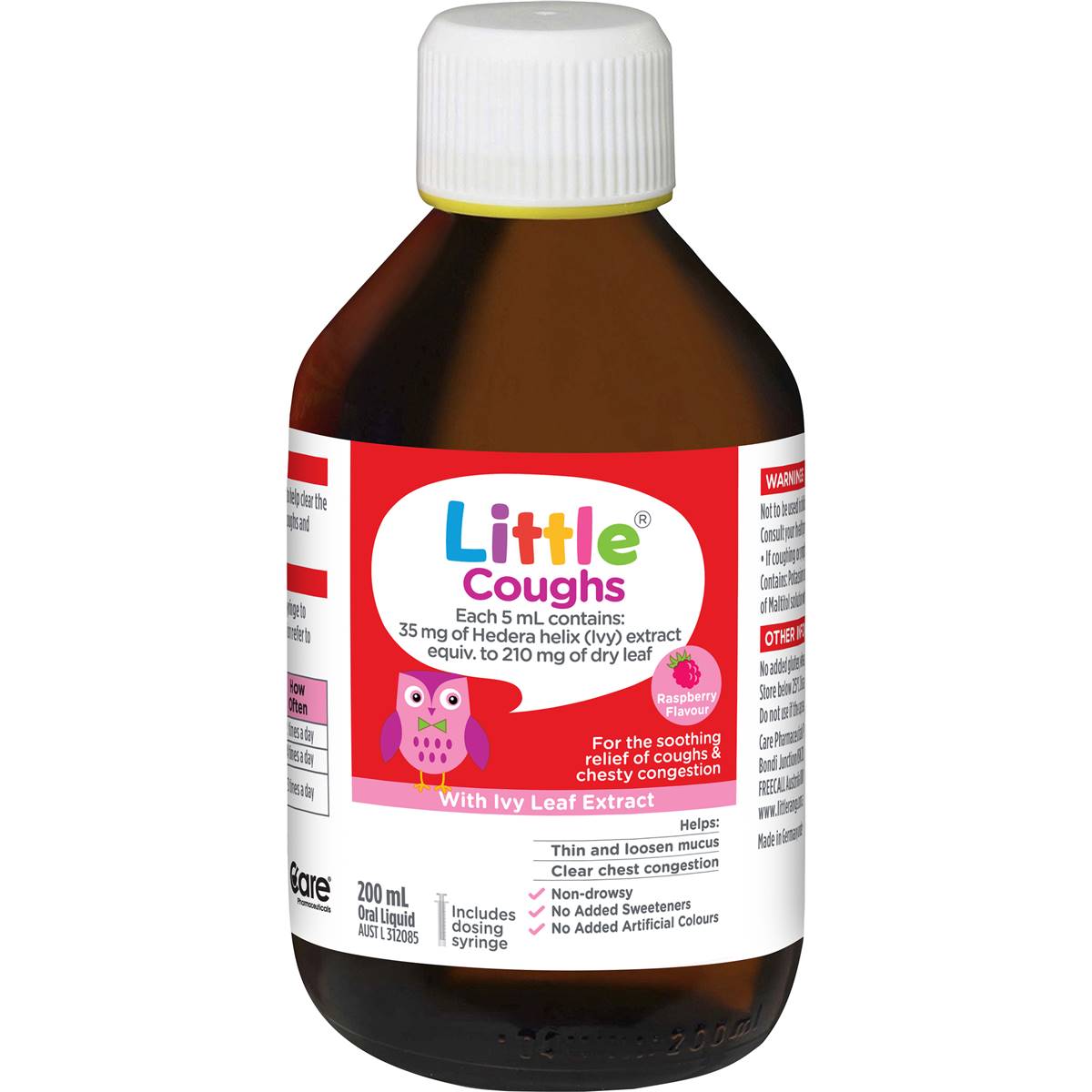 Little Coughs Cough Syrup Raspberry Flavoured 200ml | Woolworths
