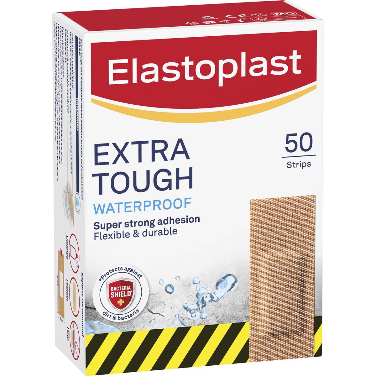 Elastoplast Extra Tough Waterproof Heavy Fabric Plasters 50 Pack ...