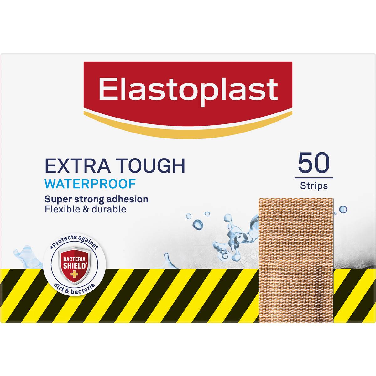 Elastoplast Extra Tough Waterproof Heavy Fabric Plasters 50 Pack ...