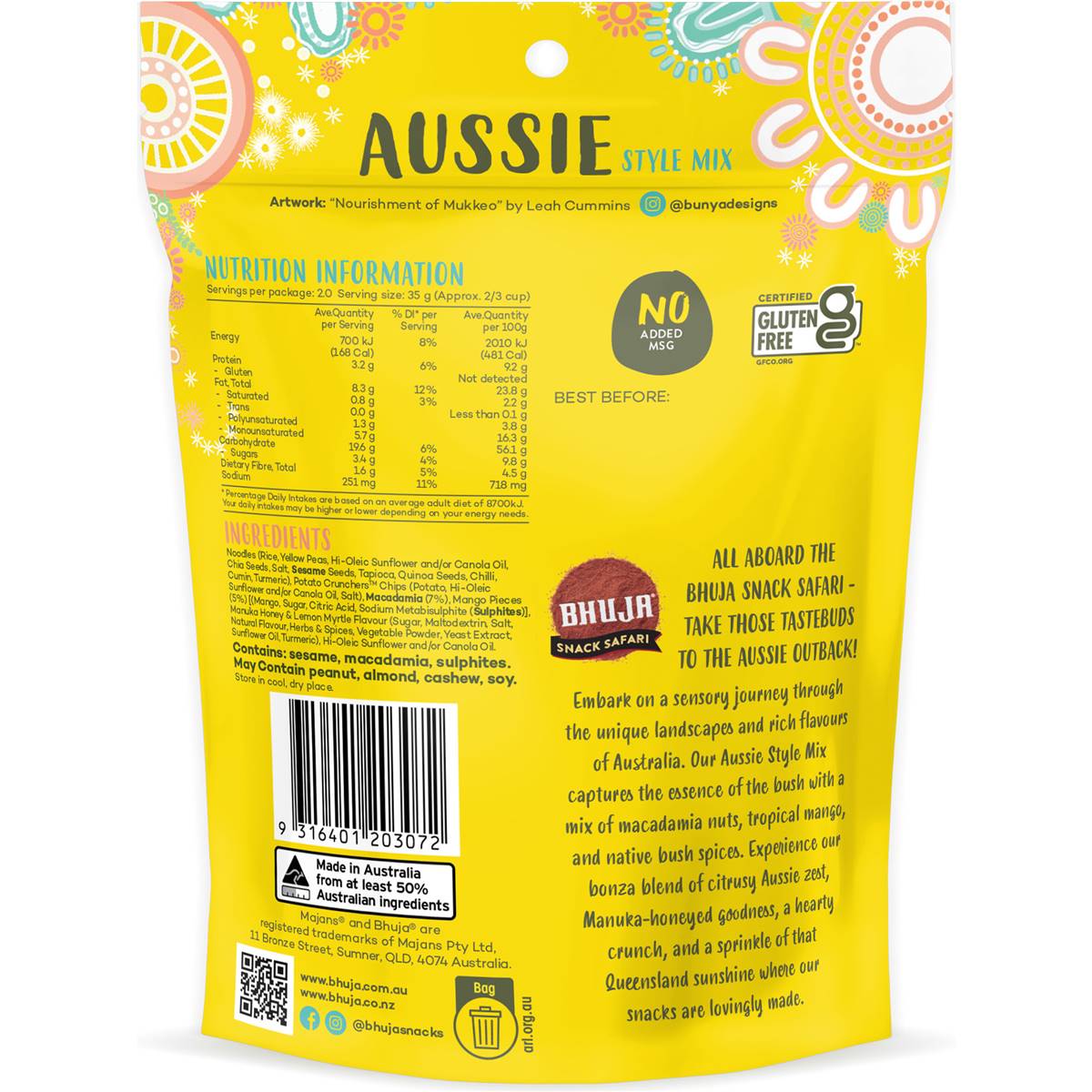 Bhuja Aussie Style Mix Manuka Honey & Lemon Myrtle 70g | Woolworths