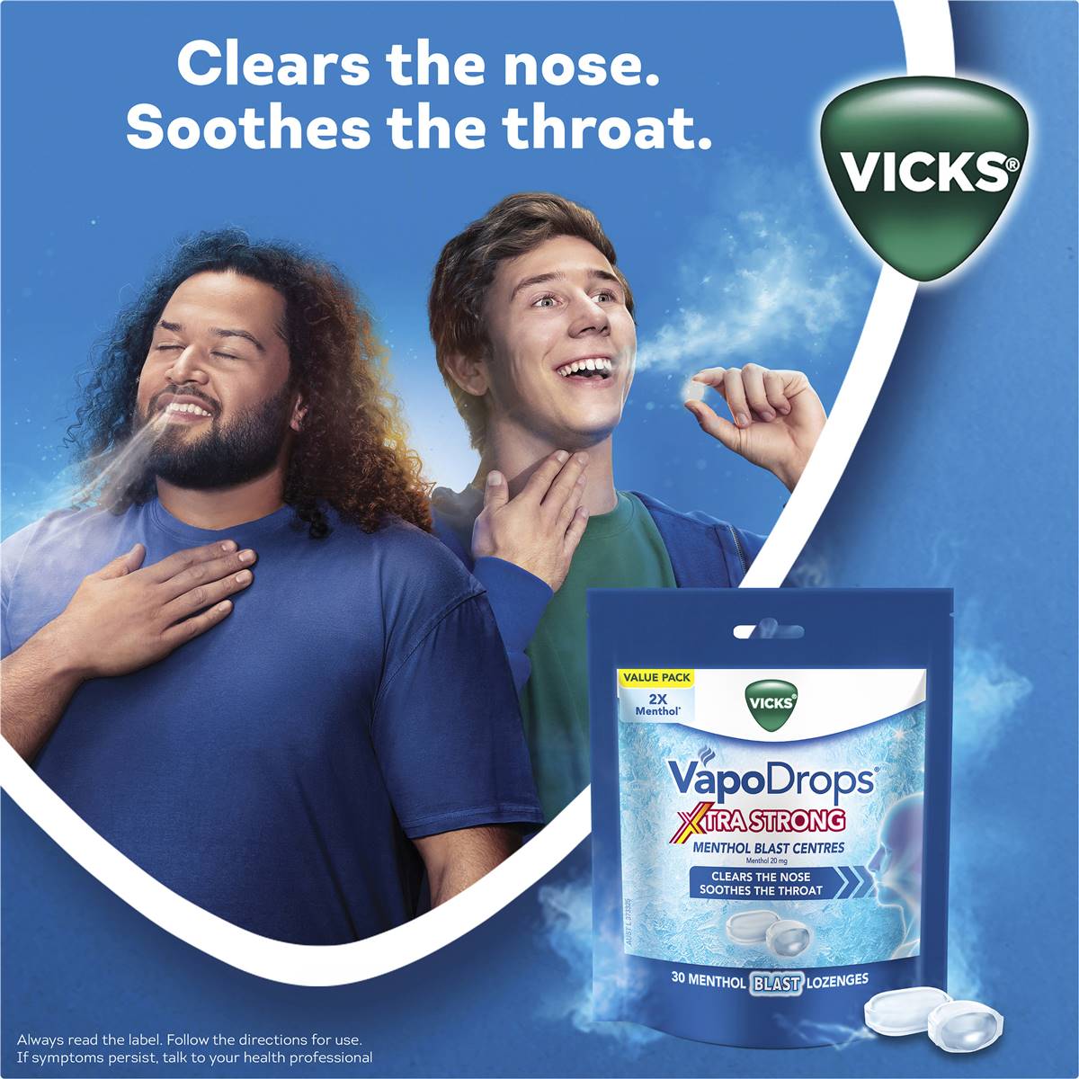 Vicks Vapo Drops Extra Strong Menthol 30 Pack | Woolworths