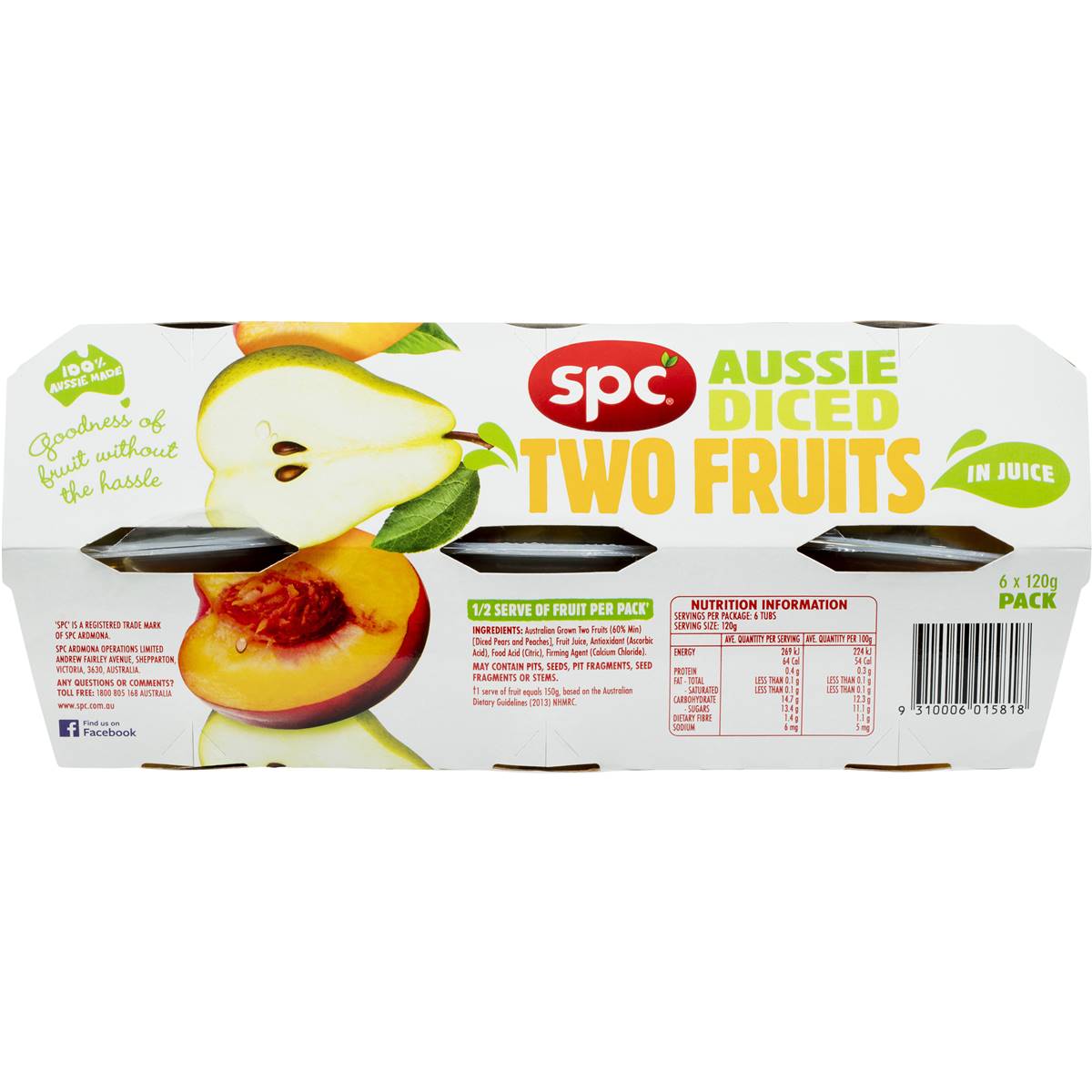 Spc Diced Two Fruits In Juice 6x120g | Woolworths