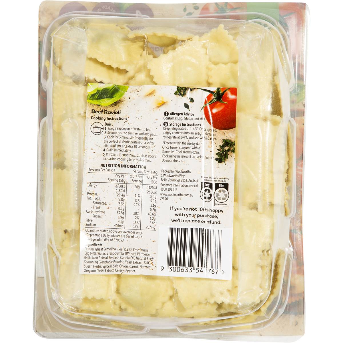 Woolworths Beef Ravioli 625g | Woolworths