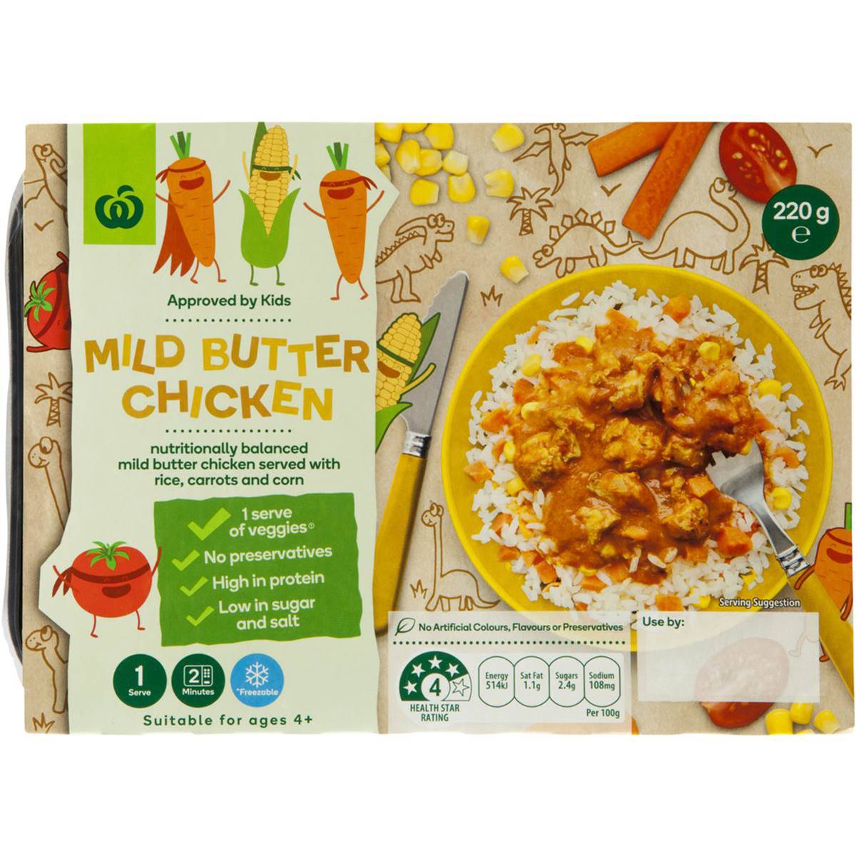Woolworths Kids Mild Butter Chicken 220g | Woolworths