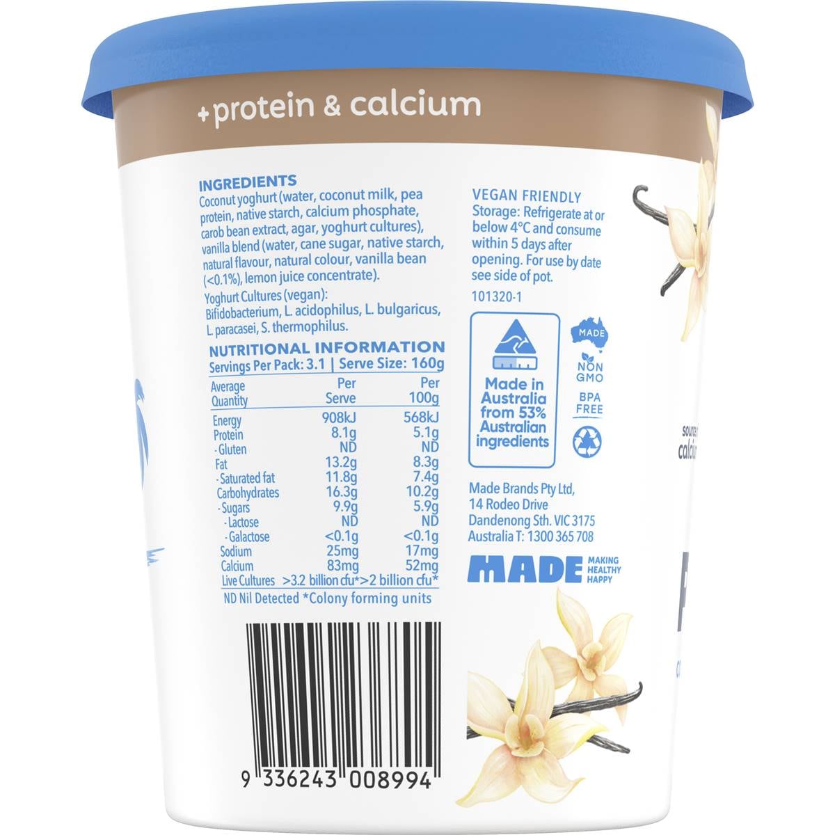 Cocobella Protein Coconut Yoghurt Vanilla 500g | Woolworths