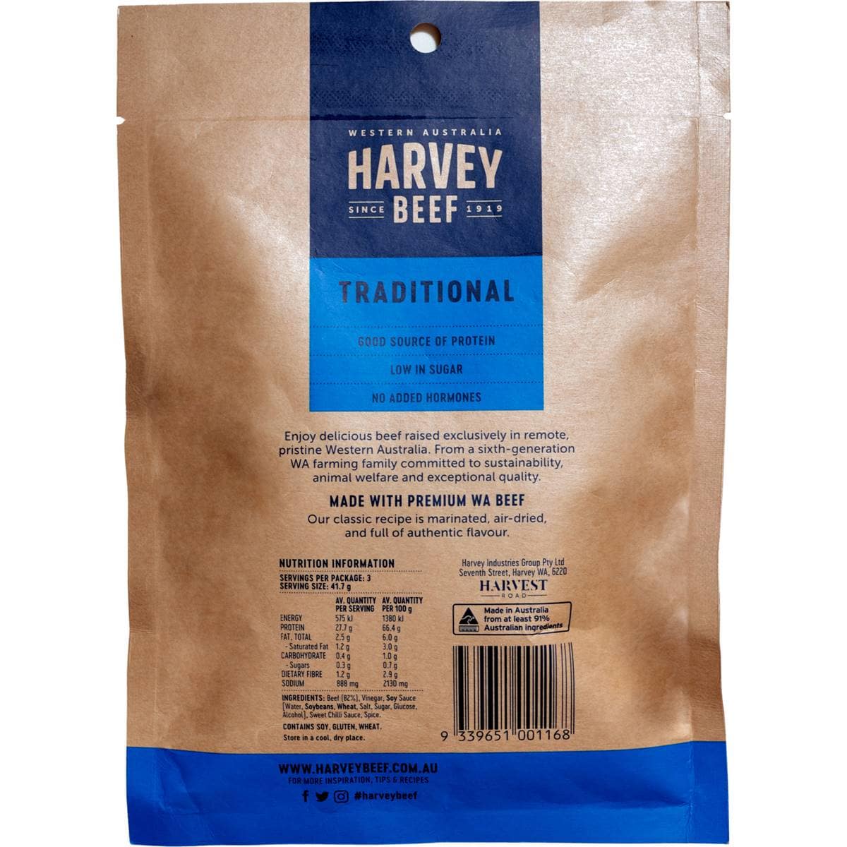 Harvey Beef Jerky Traditional 125g | Woolworths