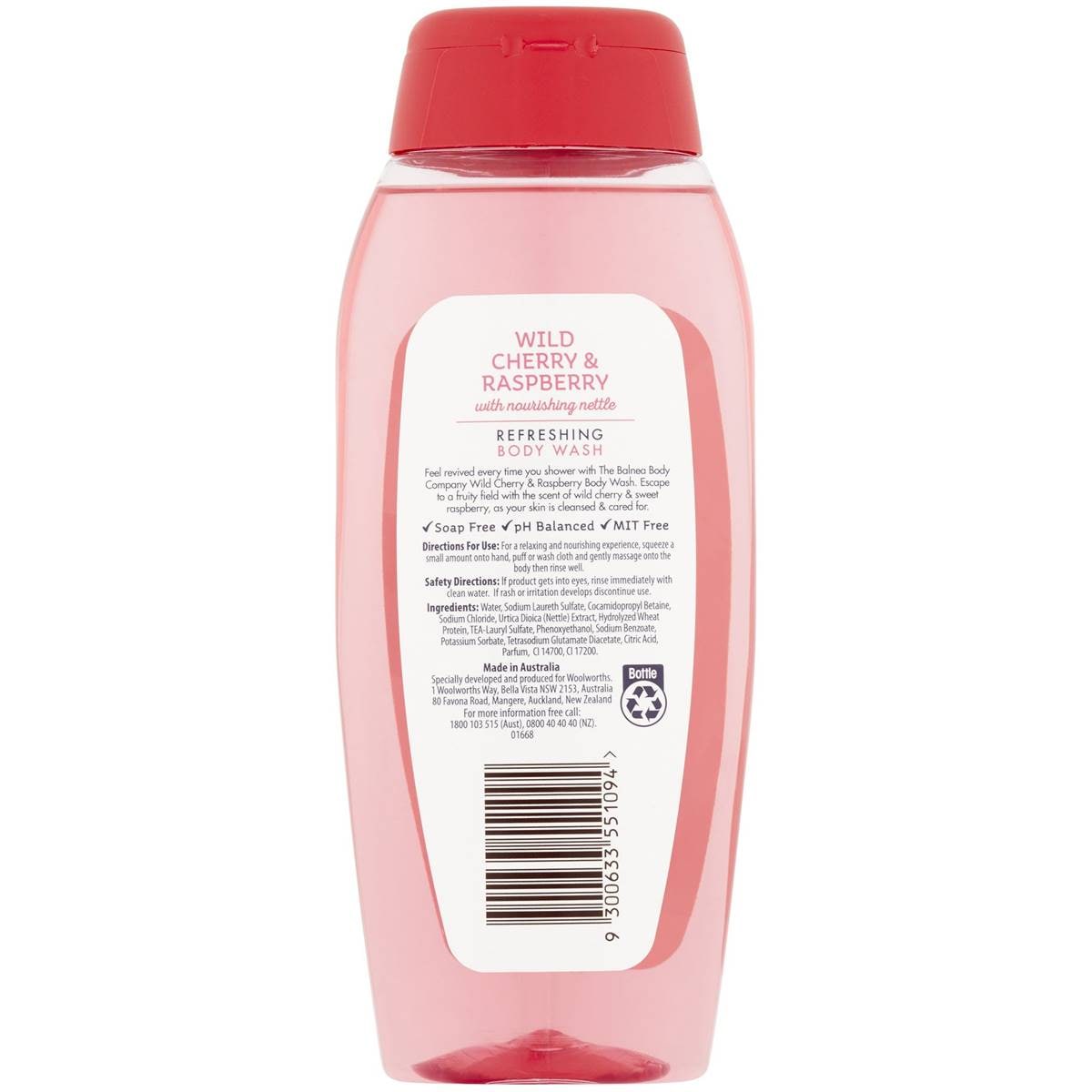 Balnea Wild Cherry & Raspberry Body Wash 500ml | Woolworths