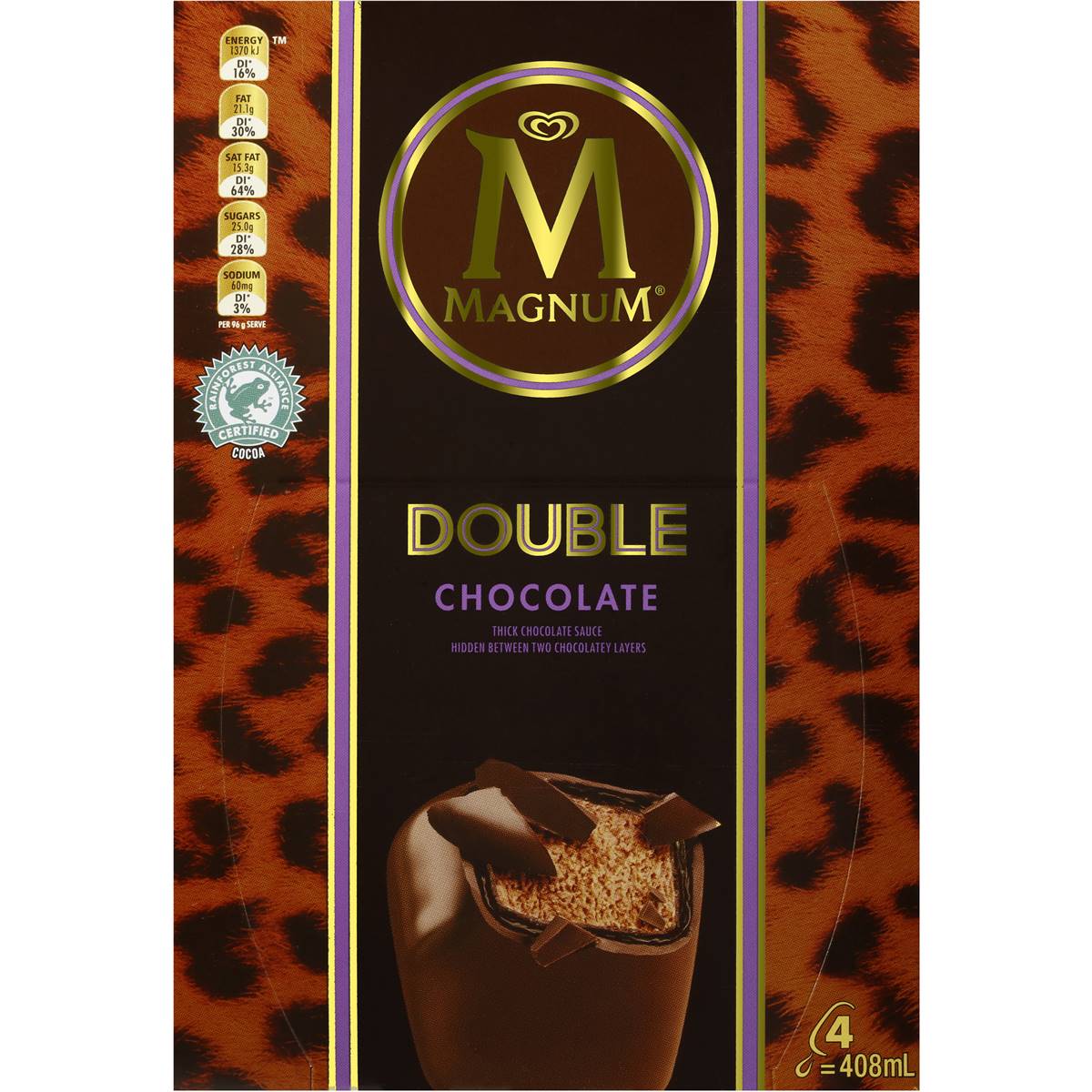 Magnum Ice Cream Double Chocolate 4 Pack | Woolworths