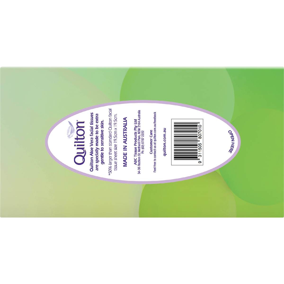 Quilton 3 Ply Large & Thick Aloe Vera Facial Tissue 72 Pack | Woolworths