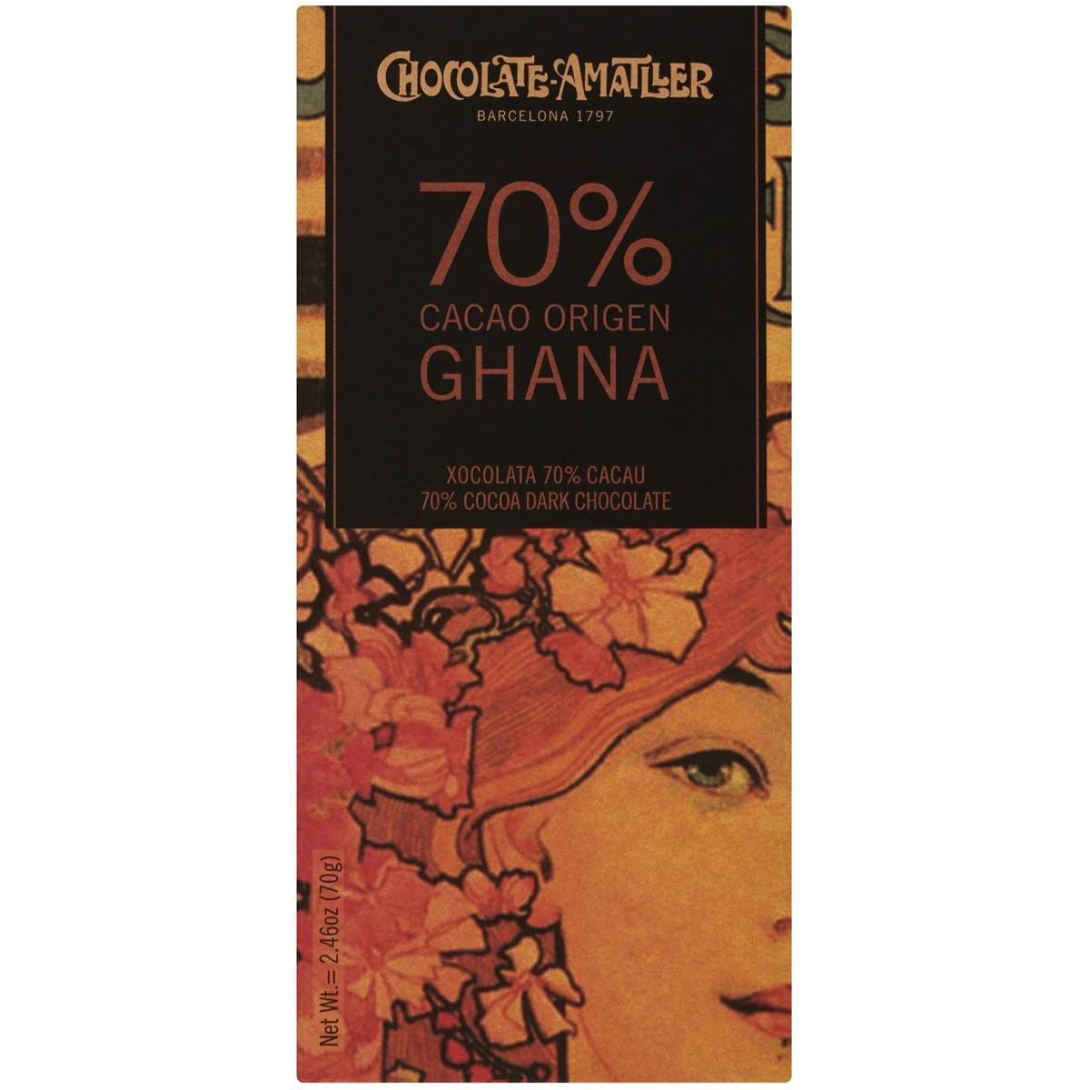 Amatller Cacao Origen Ghana Chocolate Block 70g | Woolworths