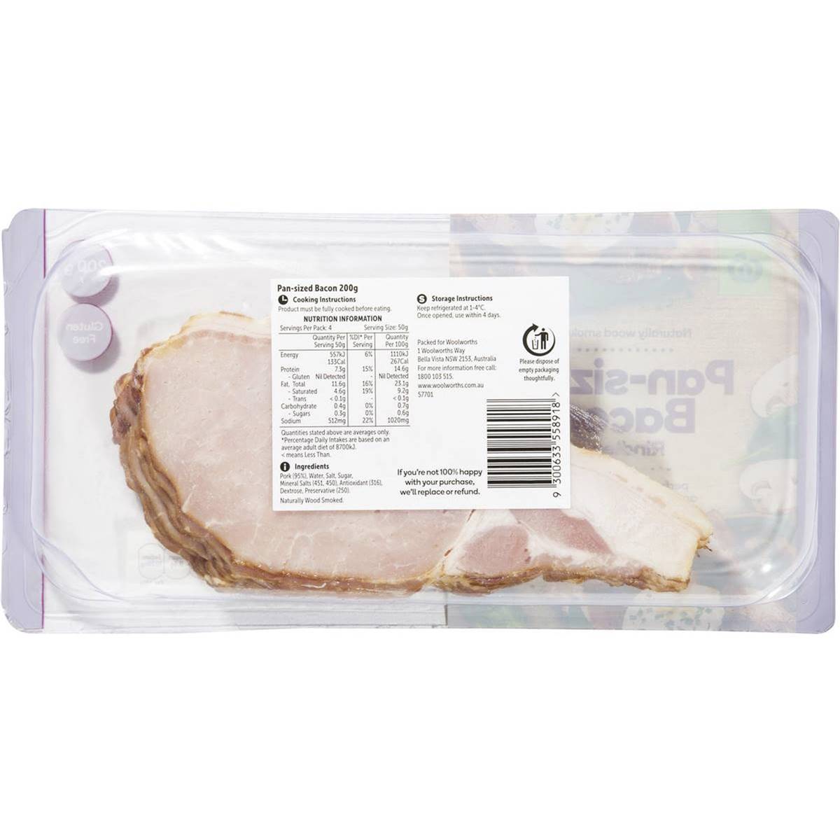 Woolworths Bacon Pan Size 200g | Woolworths