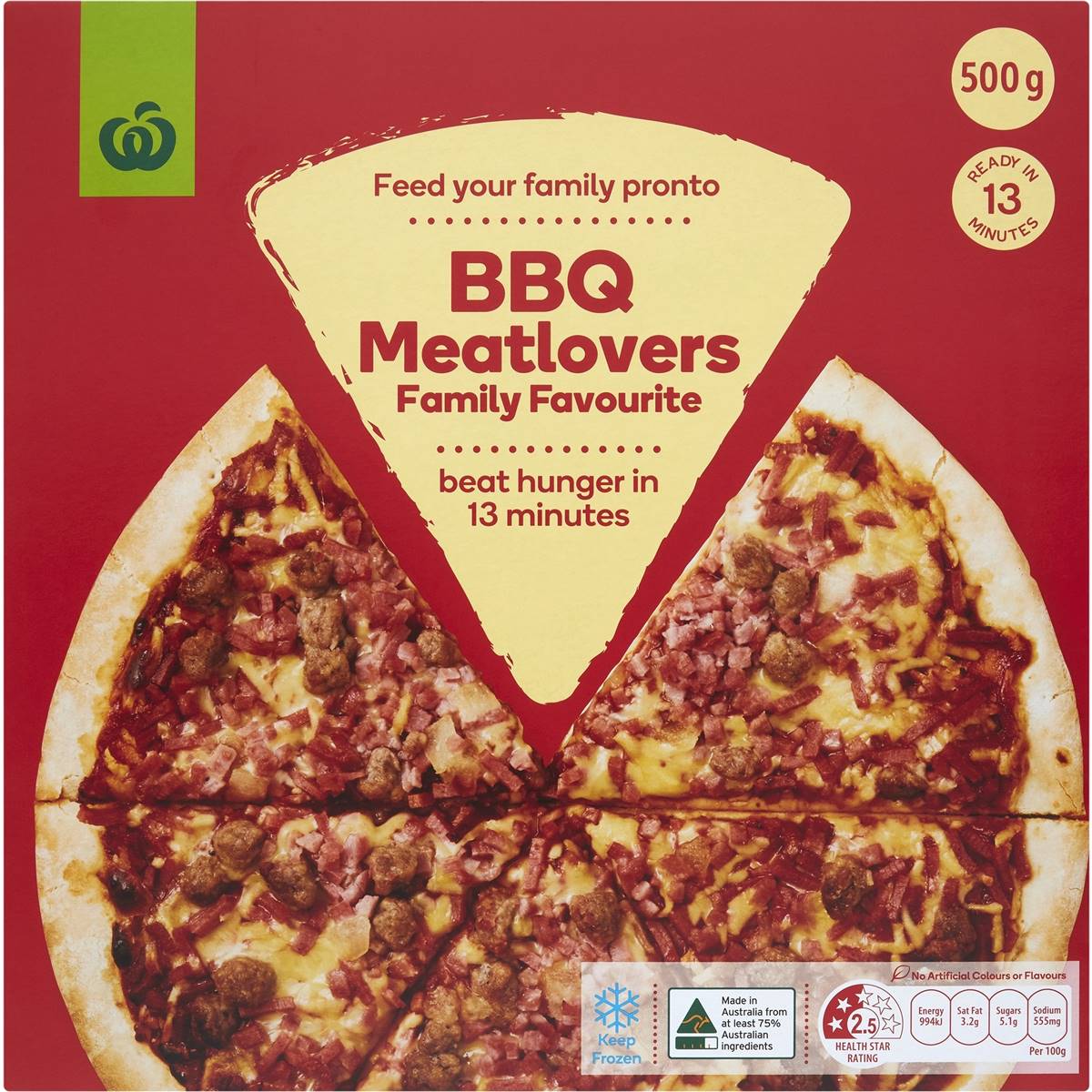 Woolworths Frozen Pizza Bbq Meat Lovers 500g | Woolworths