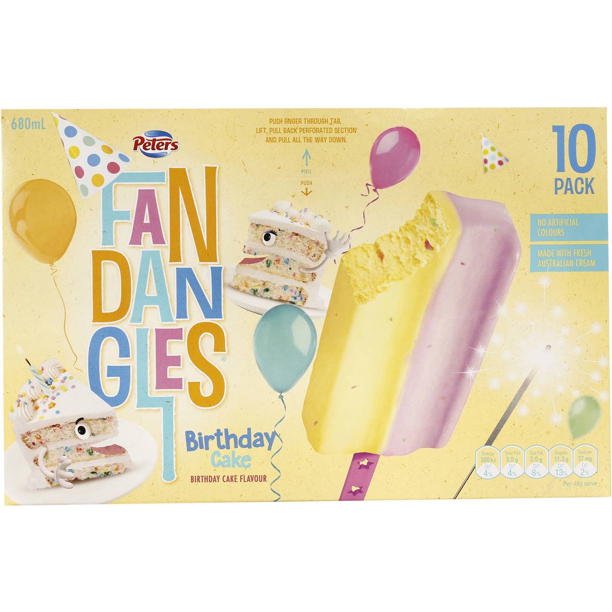 Peters Fandangles Ice Cream Cake Birthday 10 Pack | Woolworths