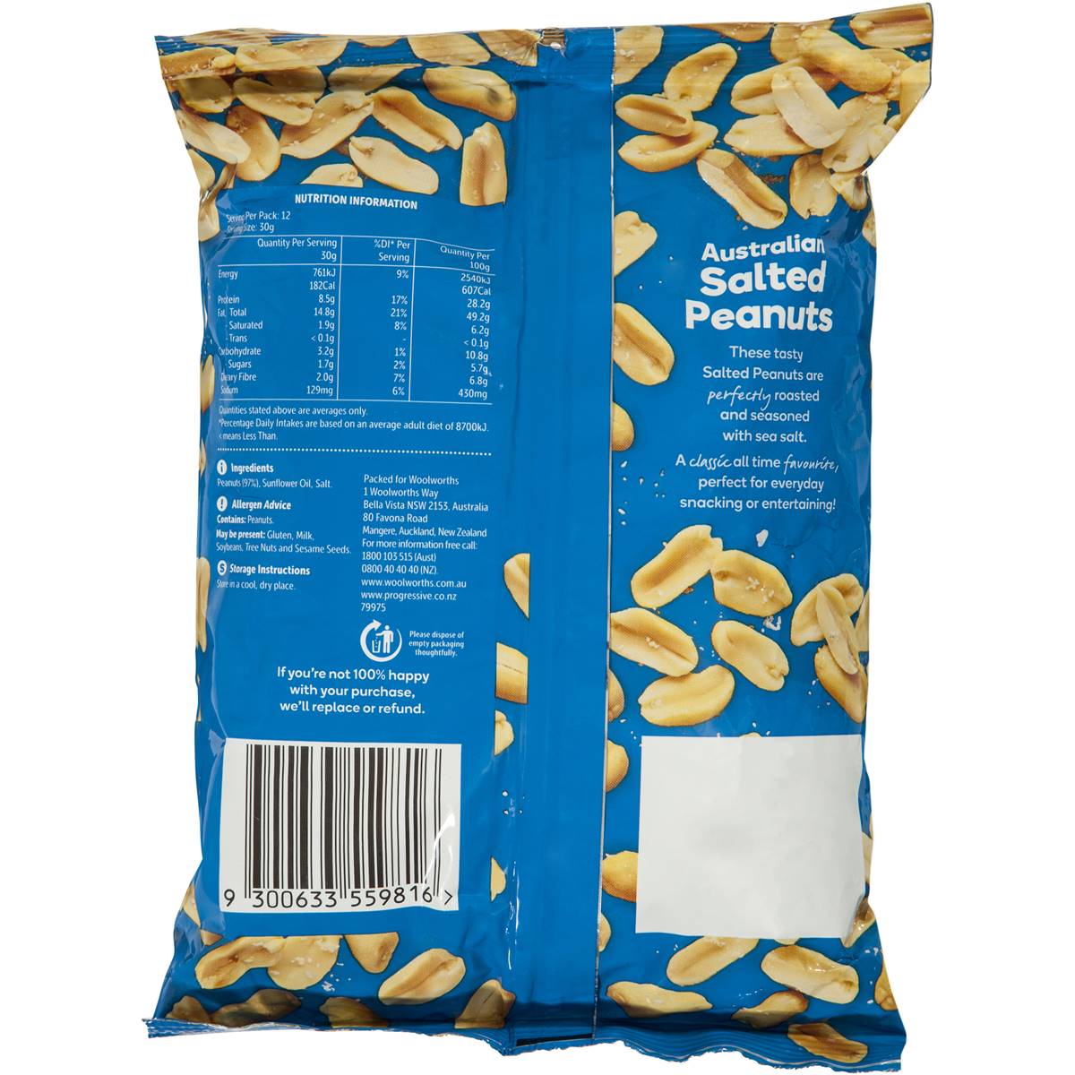 Woolworths Salted Peanuts 375g | Woolworths