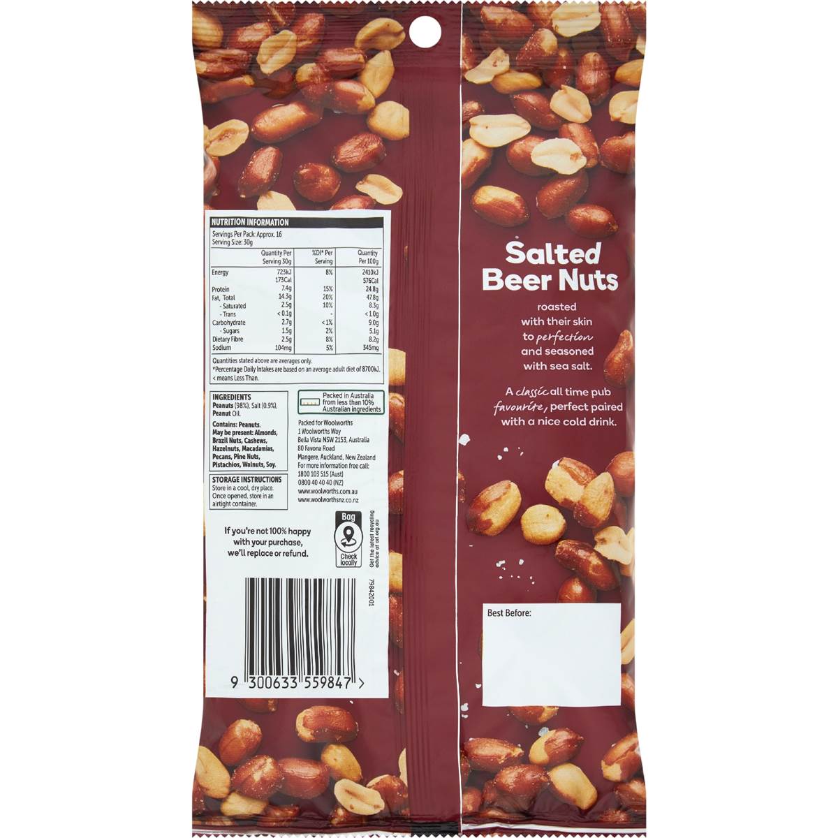Woolworths Salted Beer Nuts 500g | Woolworths