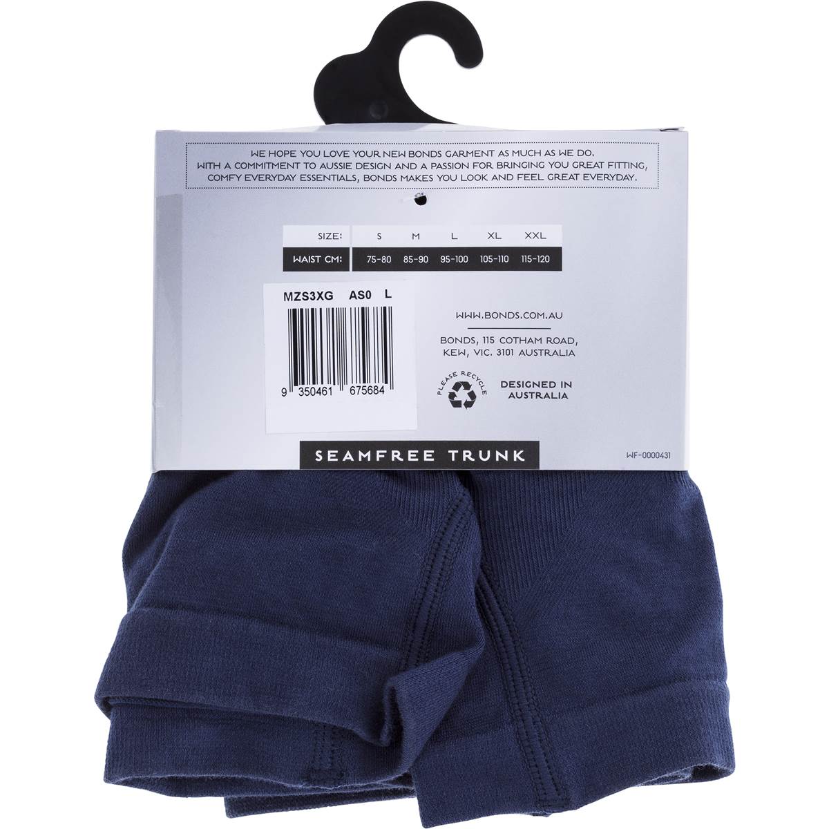 Bonds Underwear Mens Seamfree Trunk Large Each | Woolworths