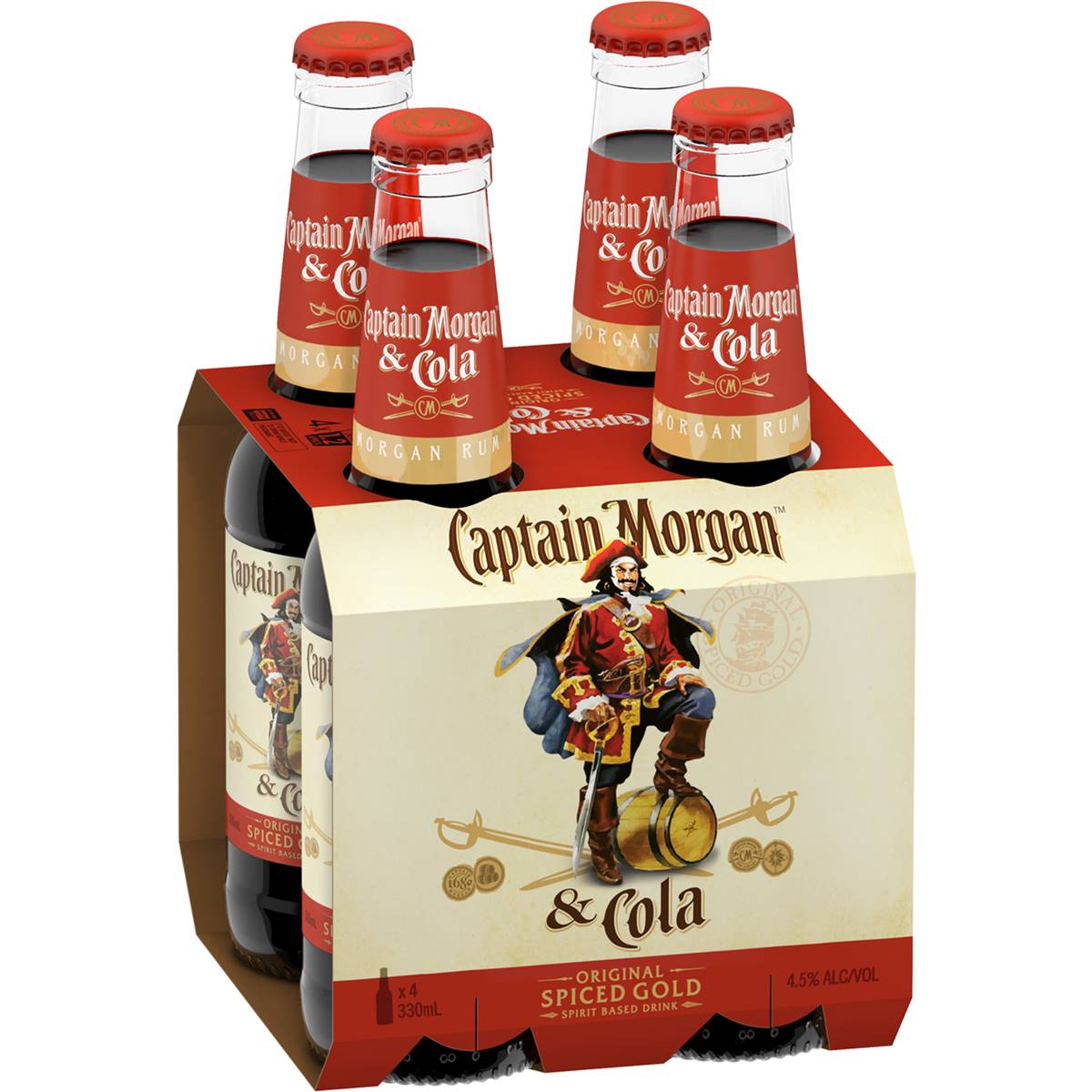 Captain Morgan Original Spiced Gold & Cola Bottle 330ml | Woolworths