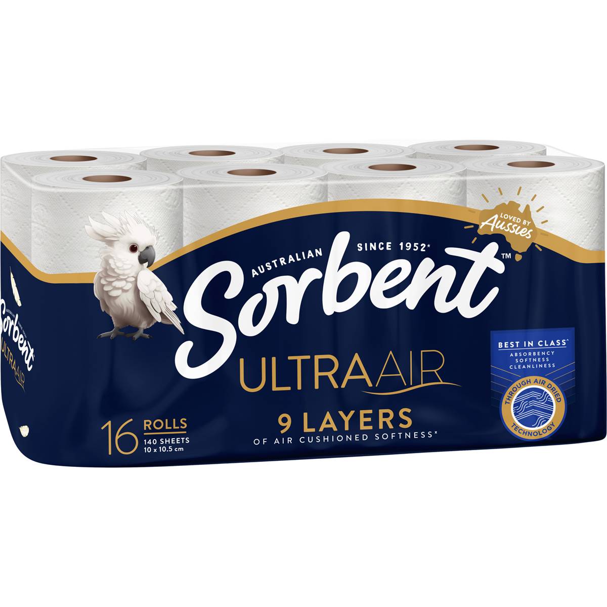 Sorbent Ultra Air Toilet Tissue White 140 Sheets 16 Pack | Woolworths