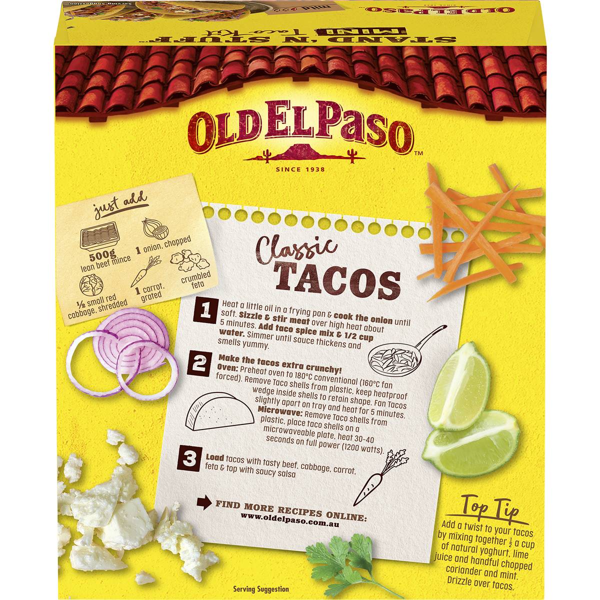 Old El Paso Stand 'n Stuff Mini Taco Kit Mexican Style 275g | Woolworths