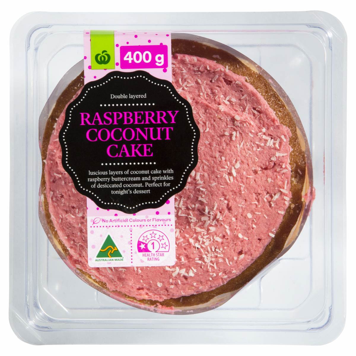 Woolworths Raspberry Coconut Cake 400g | Woolworths