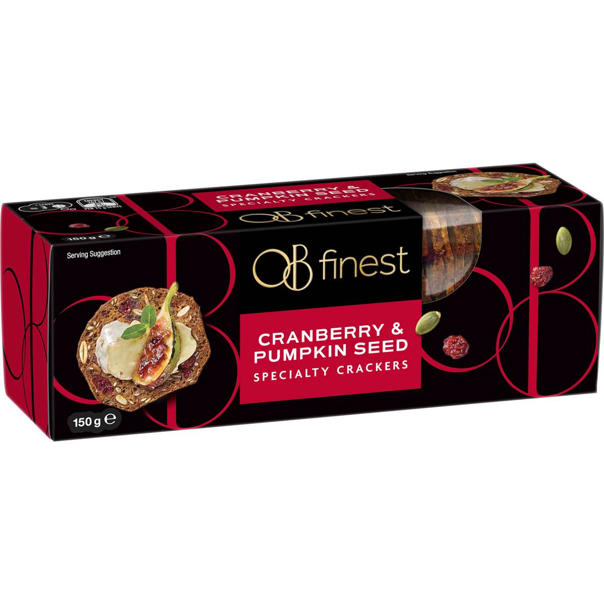 Ob Finest Speciality Crackers Cranberry Pumpkin 150g | Woolworths