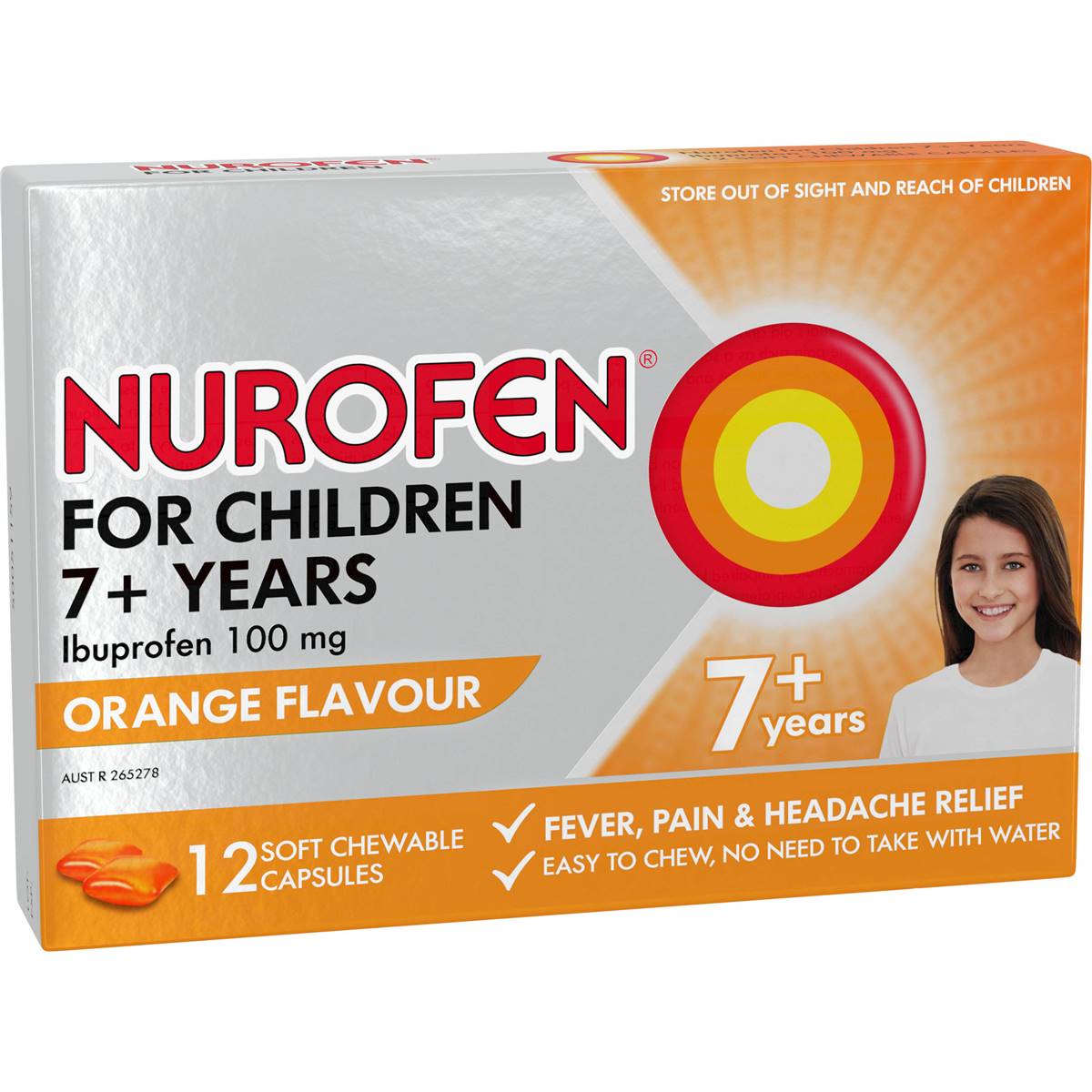 Nurofen For Children 7+ Yrs Chewable Ibuprofen Orange 12 Pack | Woolworths