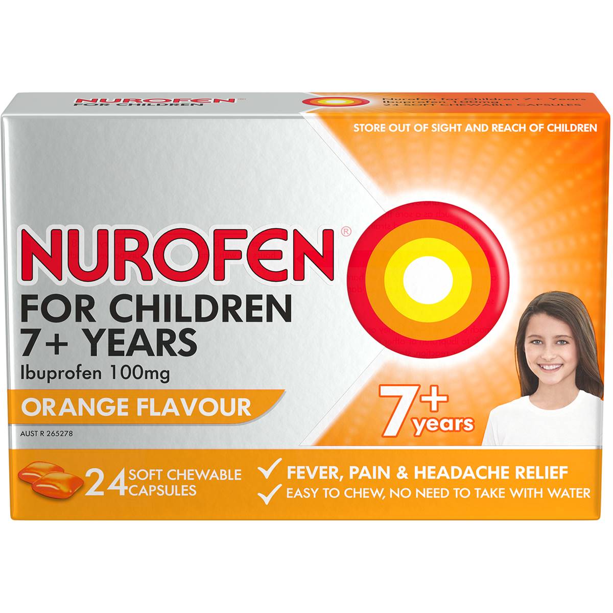 Nurofen For Children 7+ Yrs Chewable Ibuprofen Orange 24 Pack | Woolworths