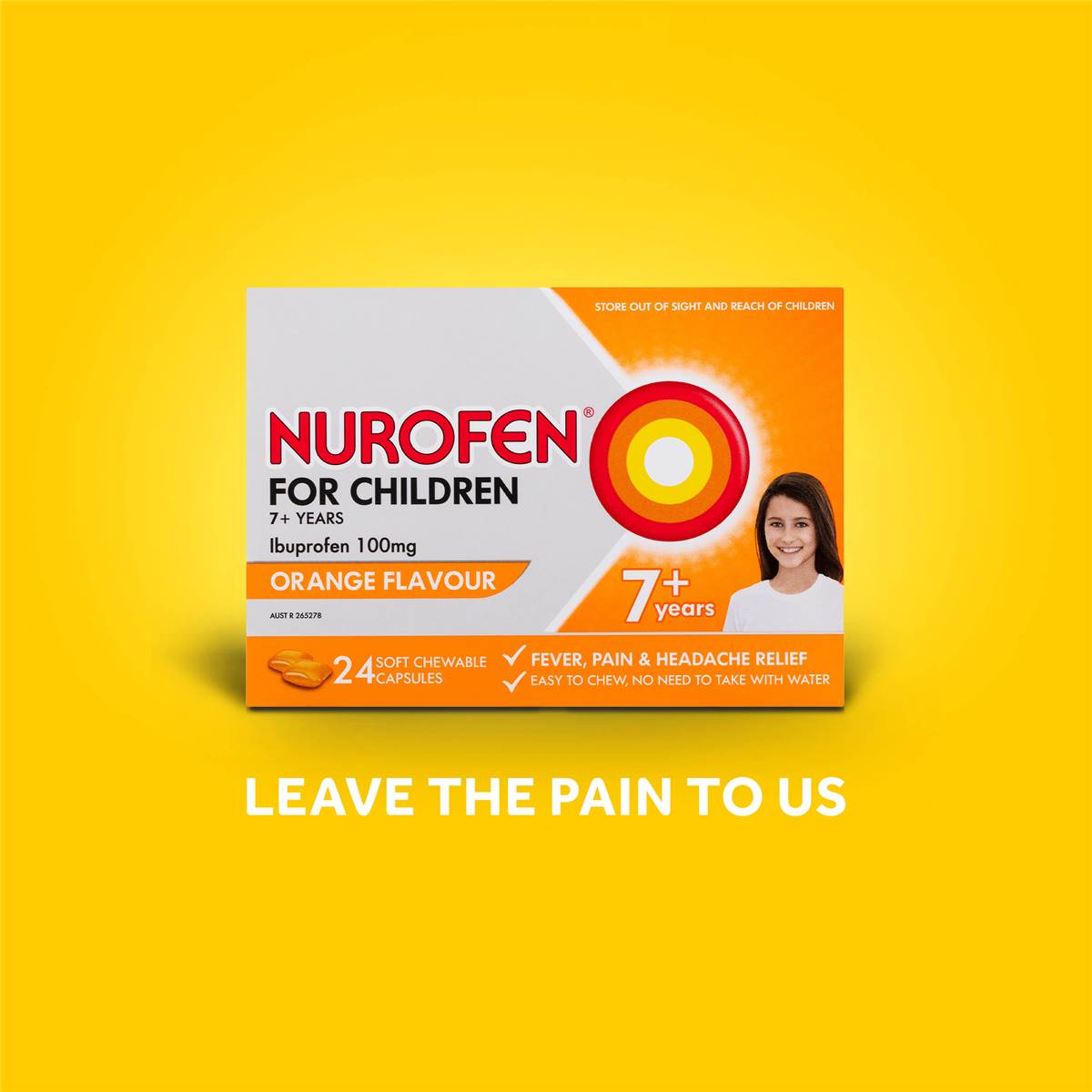 Nurofen For Children 7+ Yrs Chewable Ibuprofen Orange 24 Pack | Woolworths