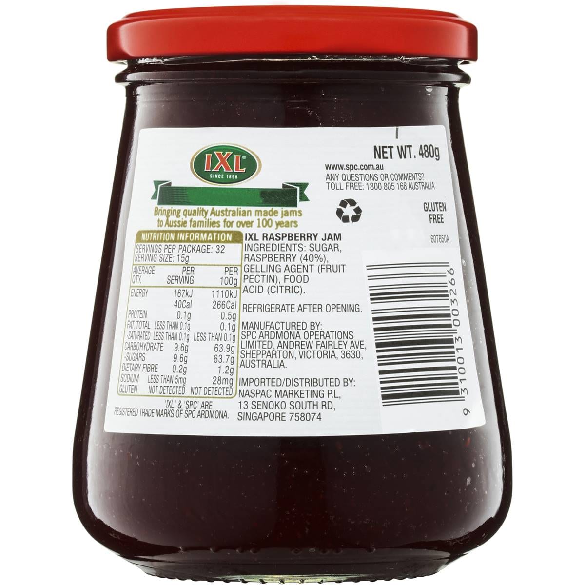 Ixl Raspberry Jam 480g | Woolworths