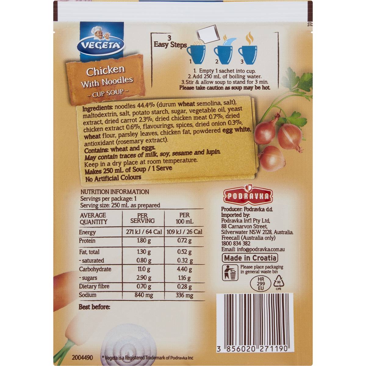 Vegeta Chicken With Noodles Cup Soup 18g | Woolworths