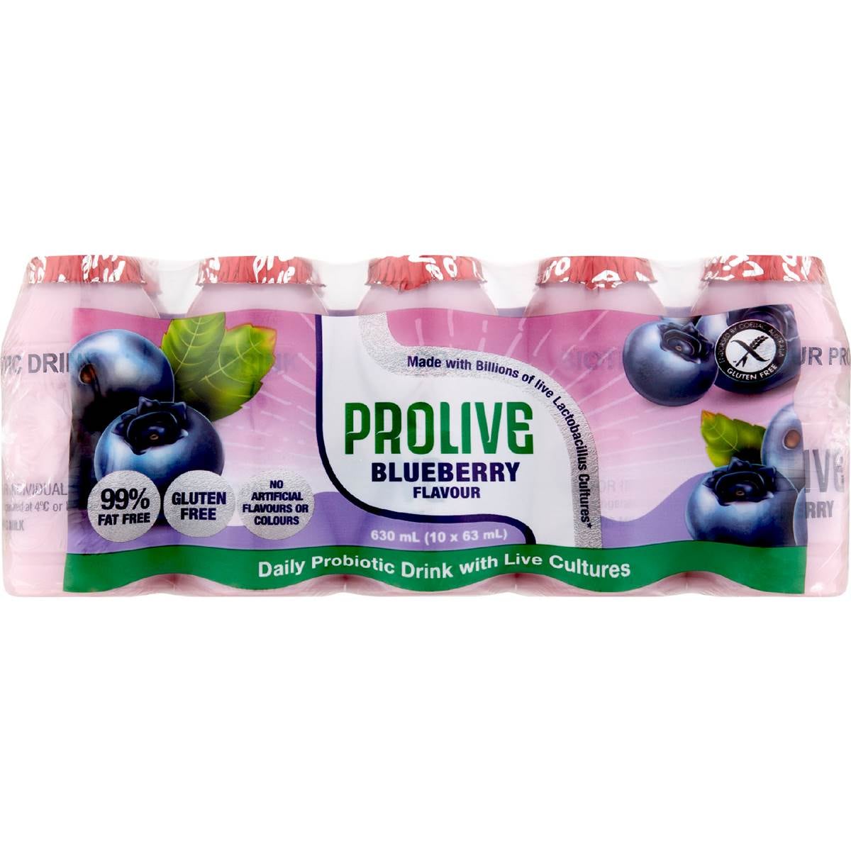 Pro Live Fermented Probiotic Drink Blueberry Flavour 63ml X 10 Pack ...