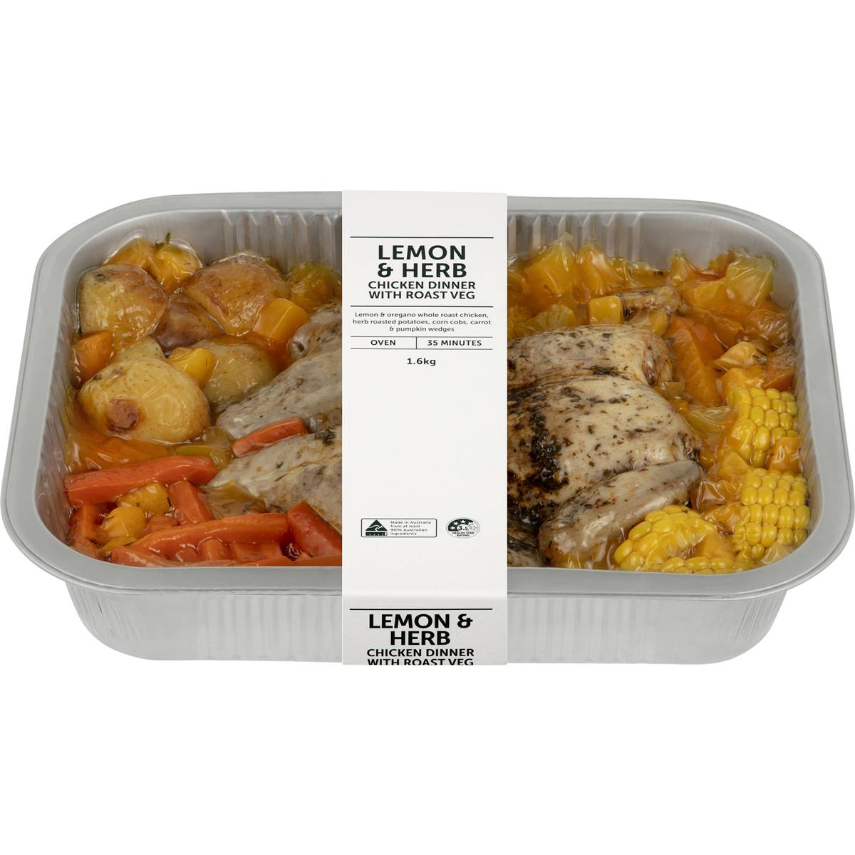 Lemon & Herb Chicken Dinner With Roast Veg Family Meal 1.6kg | Woolworths